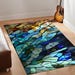 Stained Glass Rug, Intricate Mosaic Design, Vibrant Earth, Ocean Tones ...