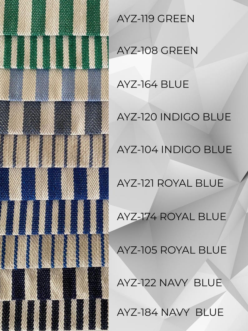 Striped Upholstery Fabric by Yard – Indigo Blue & Beige Herringbone ...