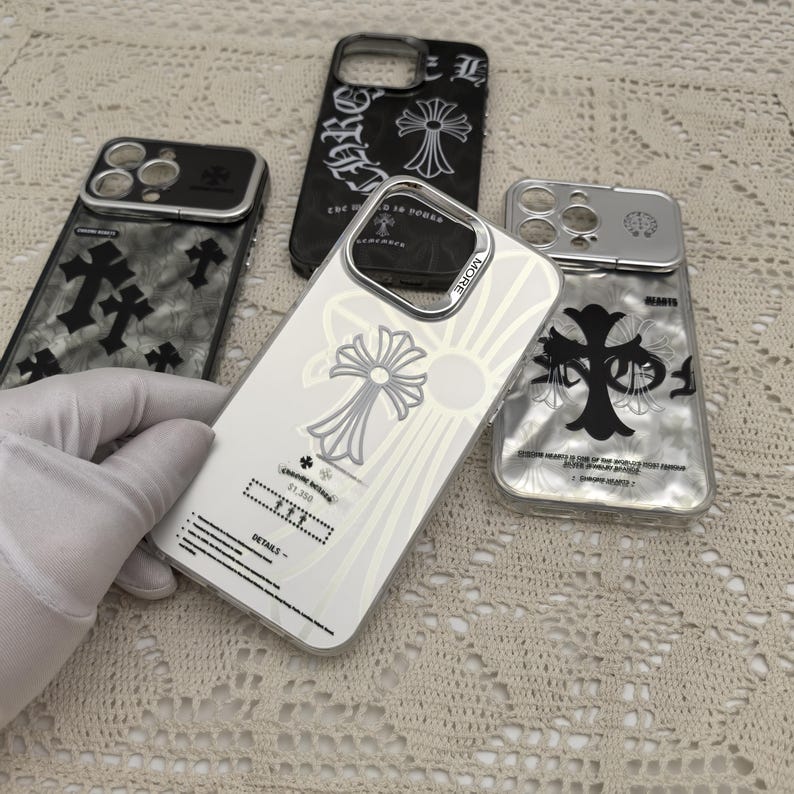 Sparkle Cross Floral Goth iPhone Case Leather Case Protective for ...