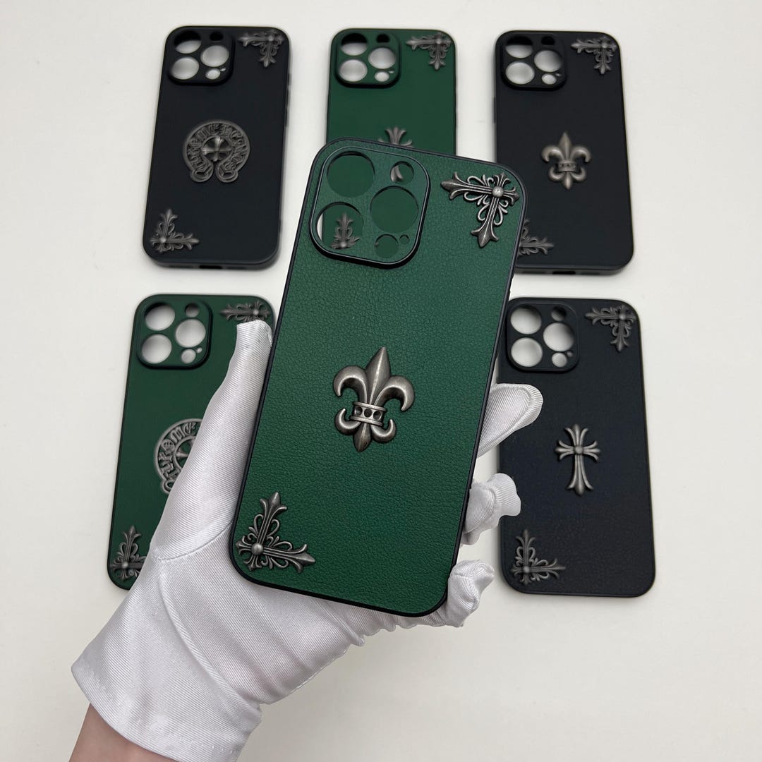 Flames Iris 3D Metal Leather Phone Case iPhone 17,16,15,14,13,12,11 ...