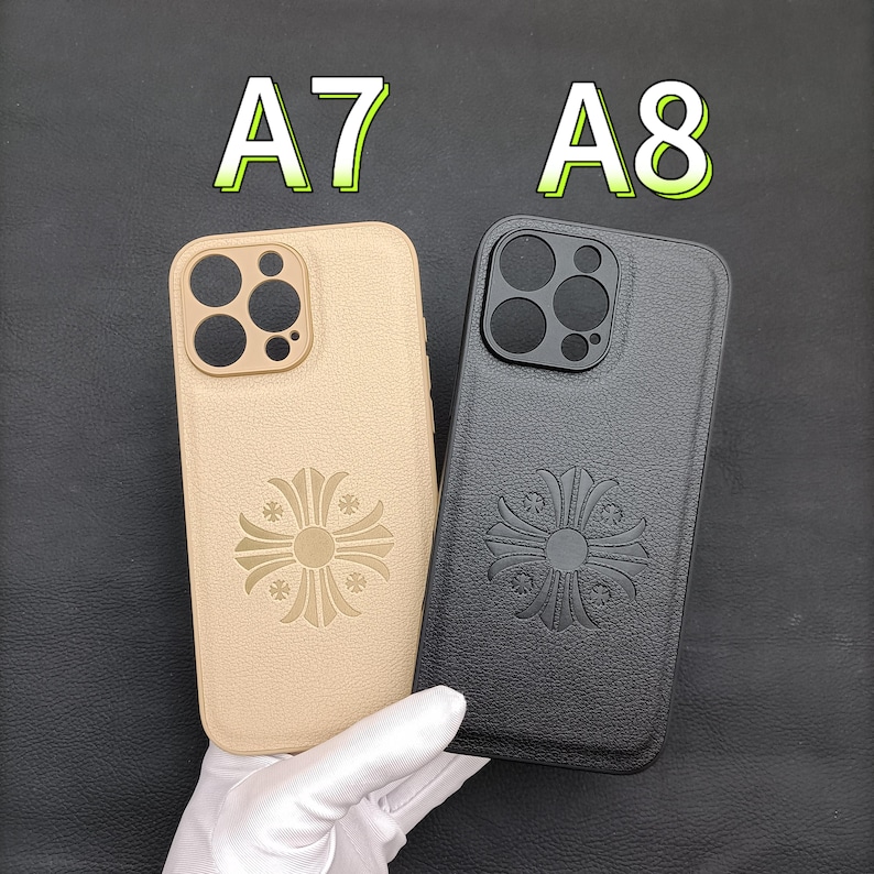 Horseshoe Cross Iris Leather Phone Case iPhone 17 16 15 14 13 12 Pro ...