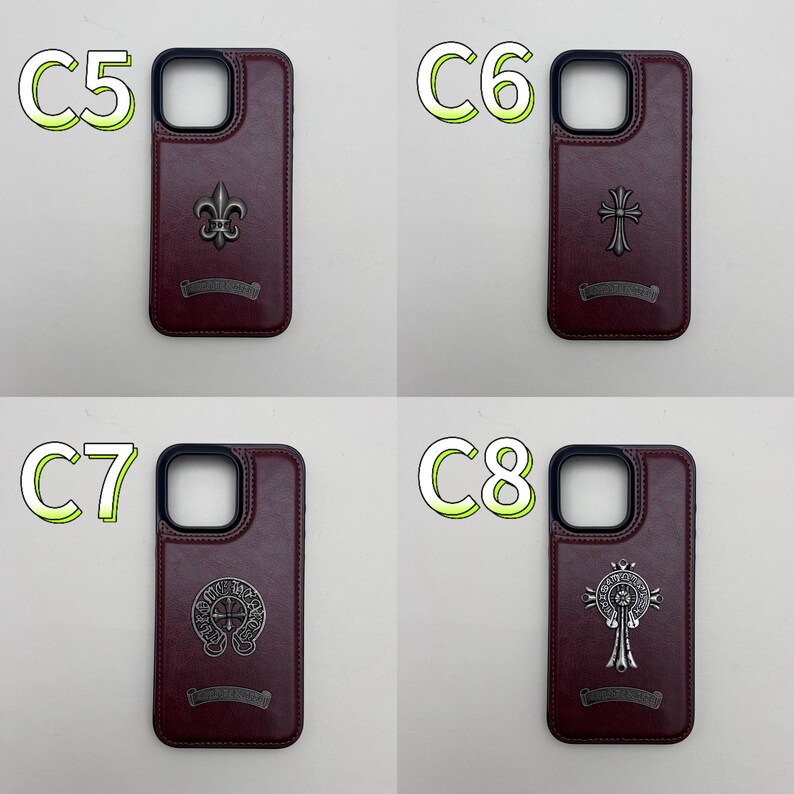 Cross Iris 3D Metal Leather Phone Case With Card Bag iPhone 16,15,14,13 ...