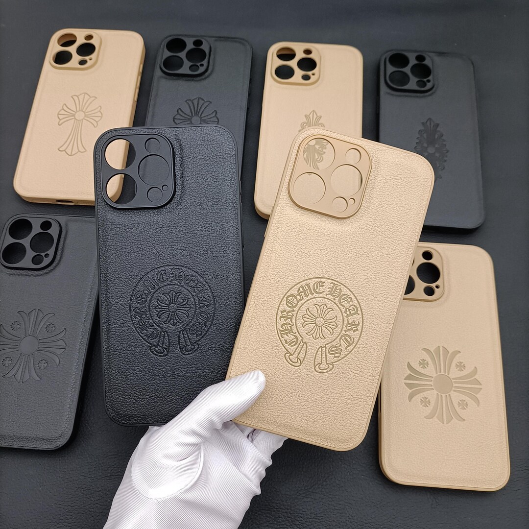 Gothic Engraved Leather Phone Case Men Woman Couple Neutral Iphone16 15 ...