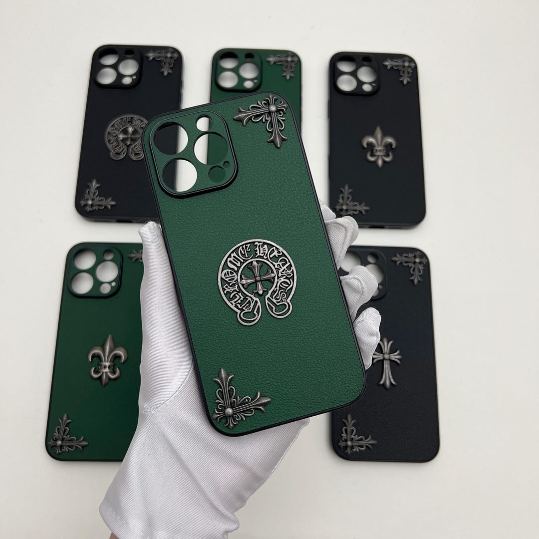Horseshoe Iris 3D Metal Leather Phone Case iPhone 17 Air,16 E ,15,14,13 ...