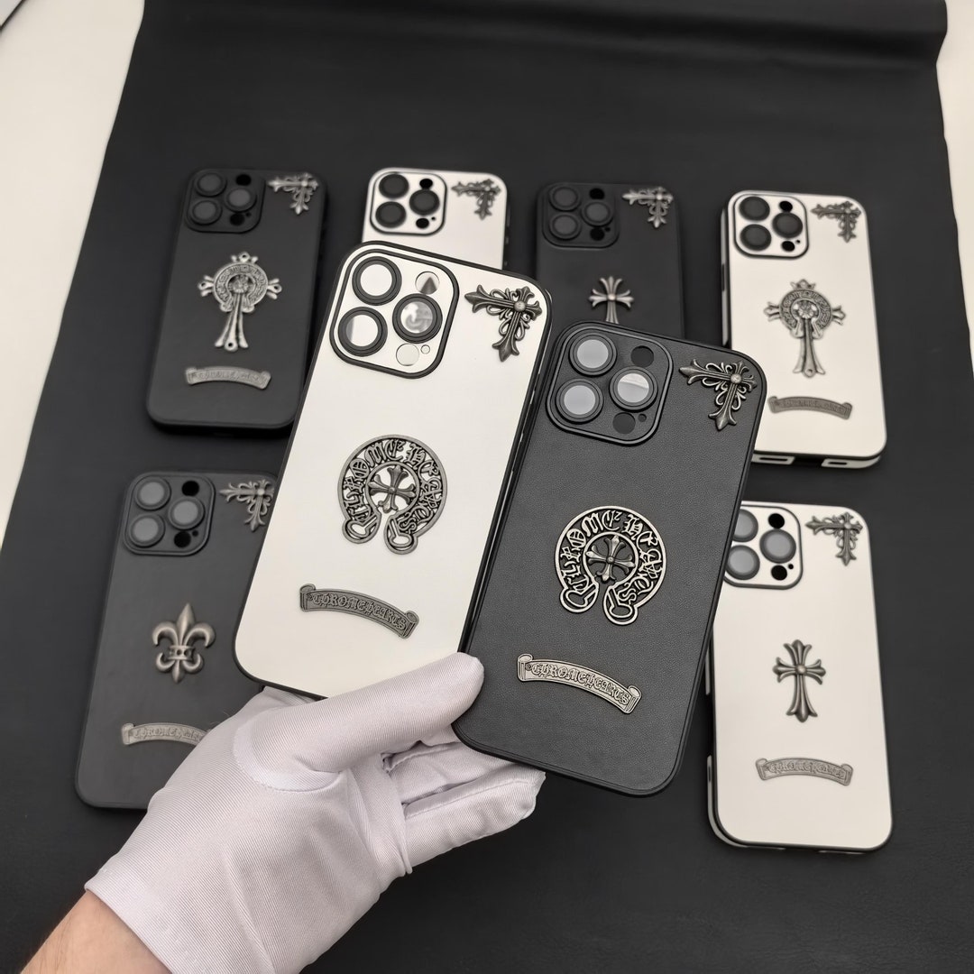 Goth Cross Handmade Design Metal 3D Patterns Phone Case iPhone 16,15,14 ...