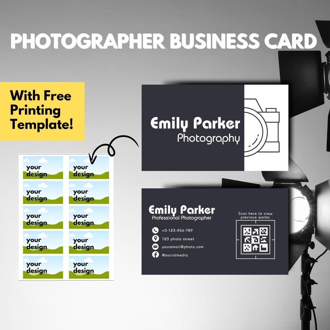 Photographer Business Card Template, Wedding Photographer Professional ...