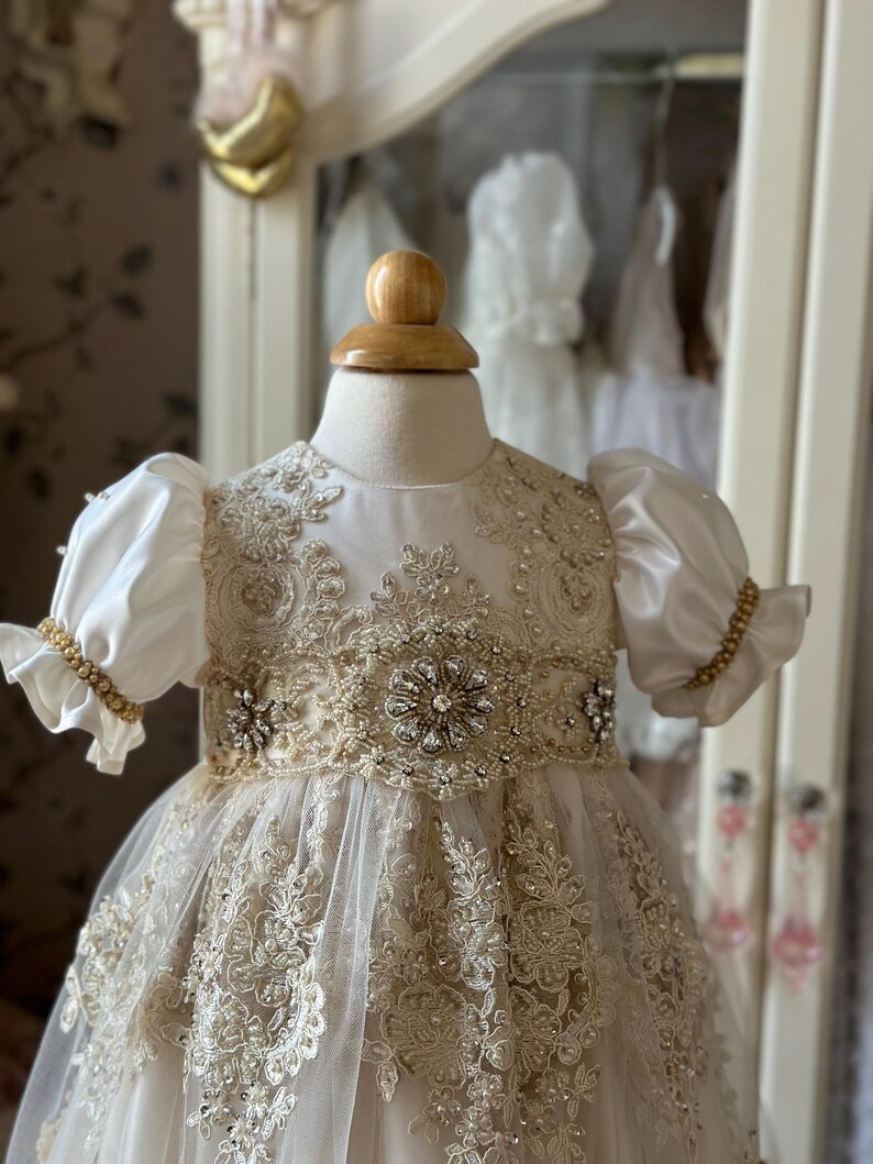Beautiful Long Christening Gown Baby Girl Dress Baptism - Etsy