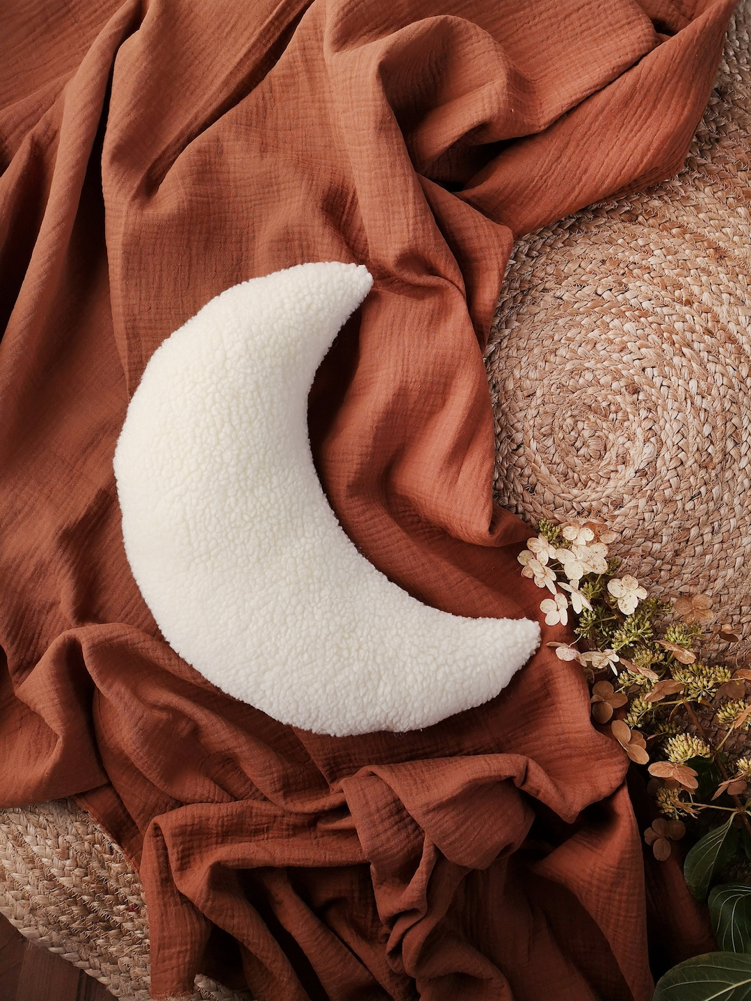 Sherpa Moon Pillow, Moon Cushion, Moon Shaped Pillow, Baby Boy Moon ...