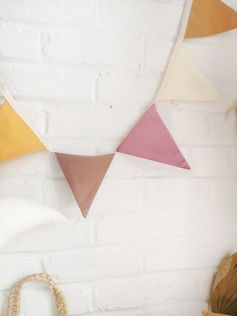 Pink and Mustard Flag Bunting Flag Bunting Banner Bunting - Etsy