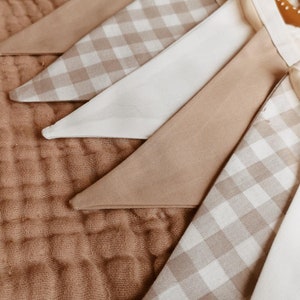 Beige Checkered Garland, Gingham Nursery Decor - Etsy