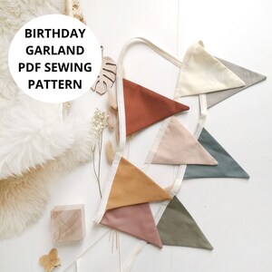 Birthday Garland PDF Pattern, Wedding Bunting Garland Sewing Pattern ...