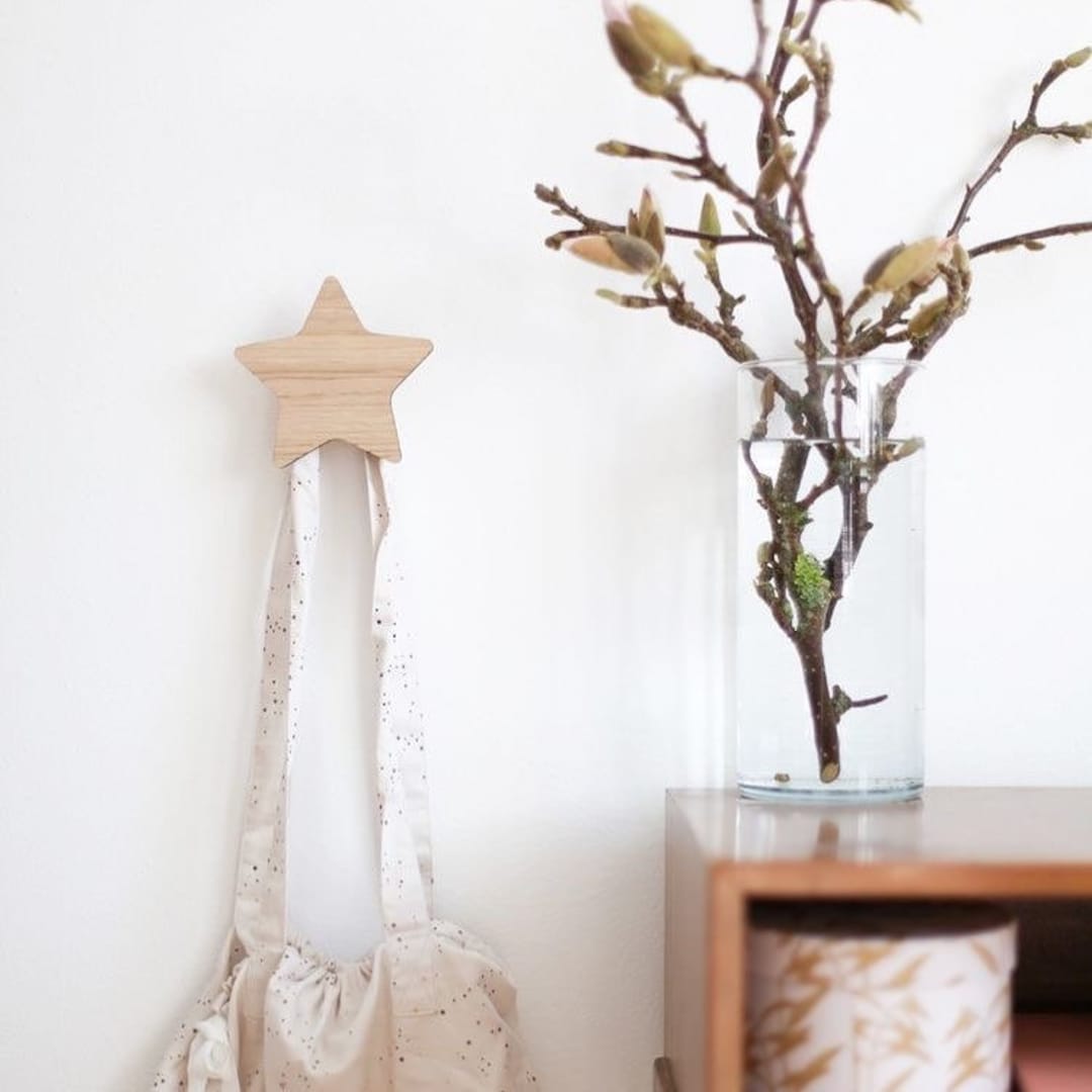 Star Hook, Star Wooden Hooks, Wooden Decor, Wall Hooks, Star Wall Decor ...