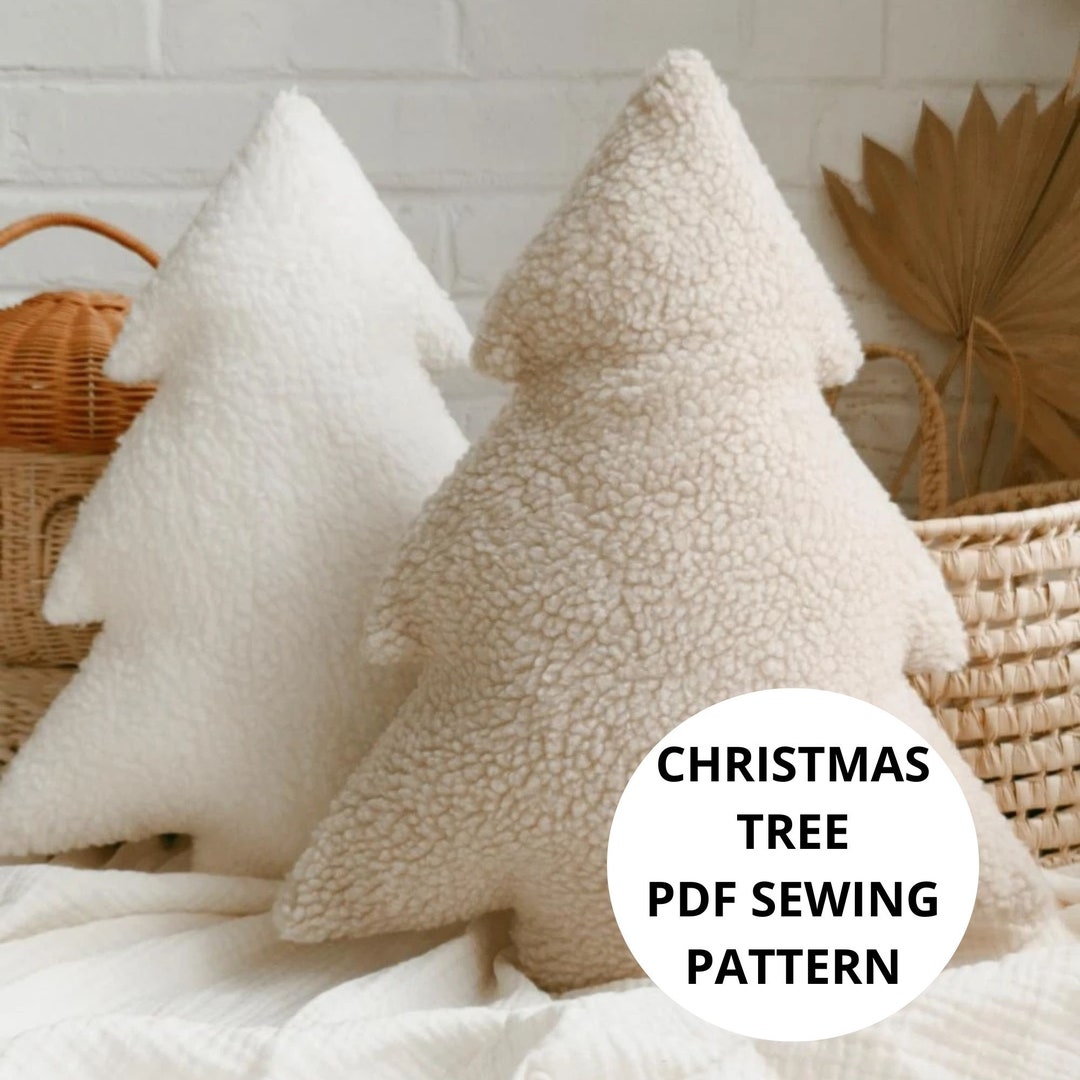 Sherpa Christmas Tree Pillow Sewing Pattern: DIY Holiday Decor (PDF ...