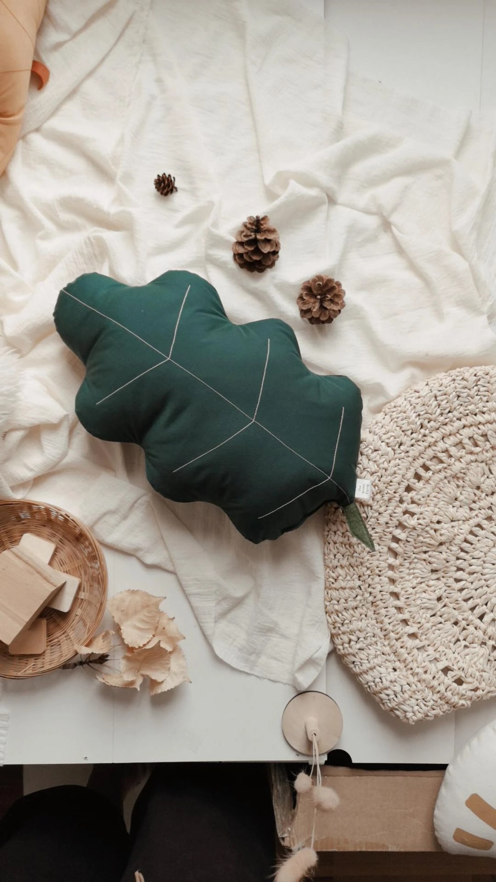 Forest Green Decorative Leaf Pillow Green Leaf Shaped Pillow - Etsy