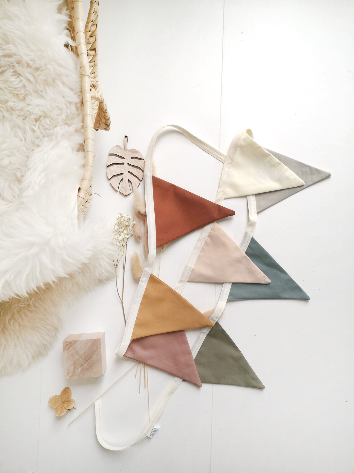 Boho Rainbow Bunting Banner Colorful Bunting Garland Neutral - Etsy