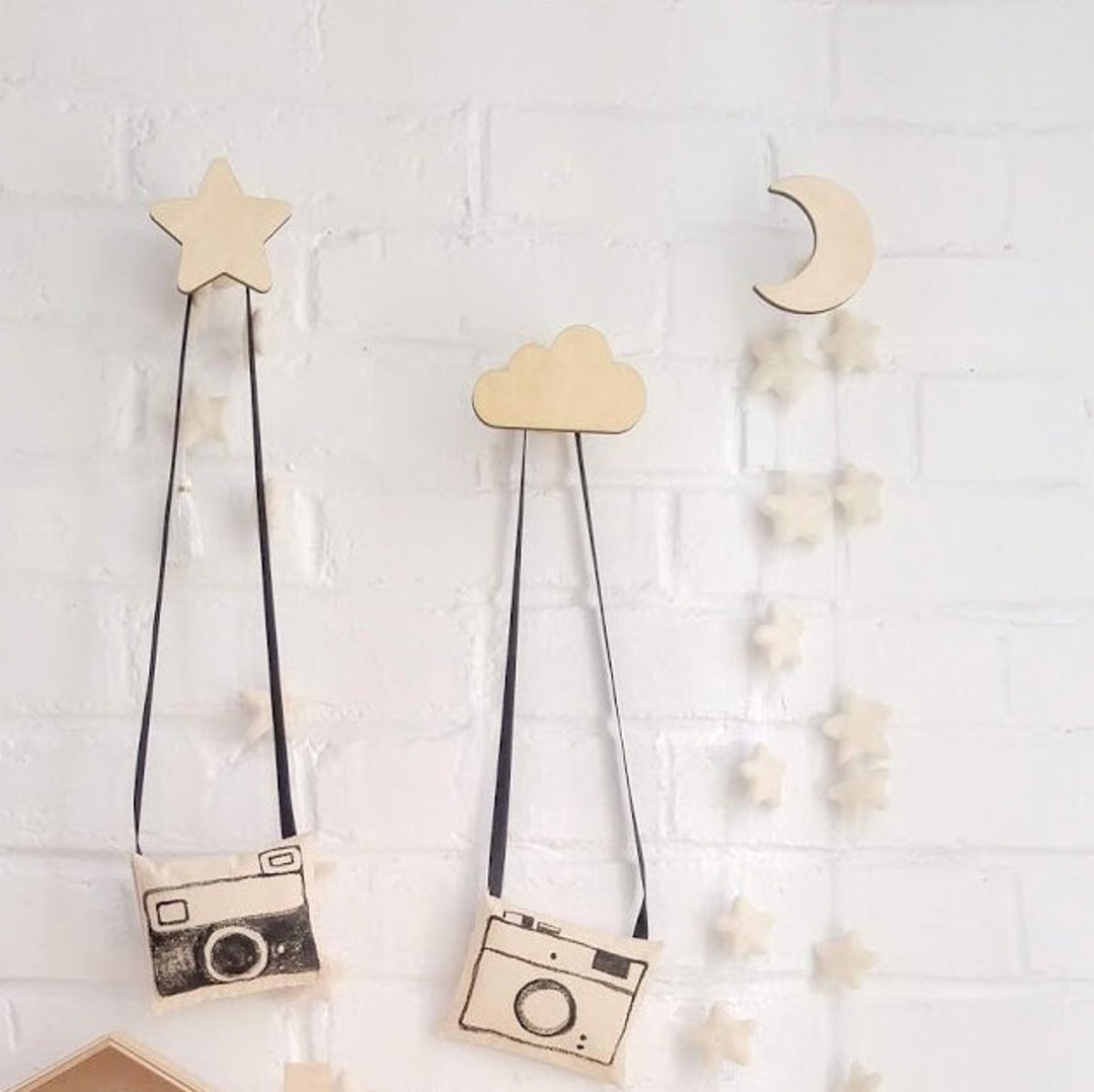 Kidsroom Clothes Hook, Cloud Wall Hooks, Moon Wall Hooks, Star Wall ...
