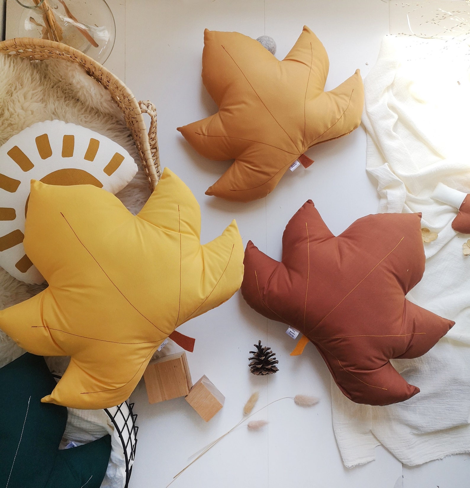 Rust Maple Leaf Pillow, Cottagecore Decor, Farmhouse Decorative Pillow ...