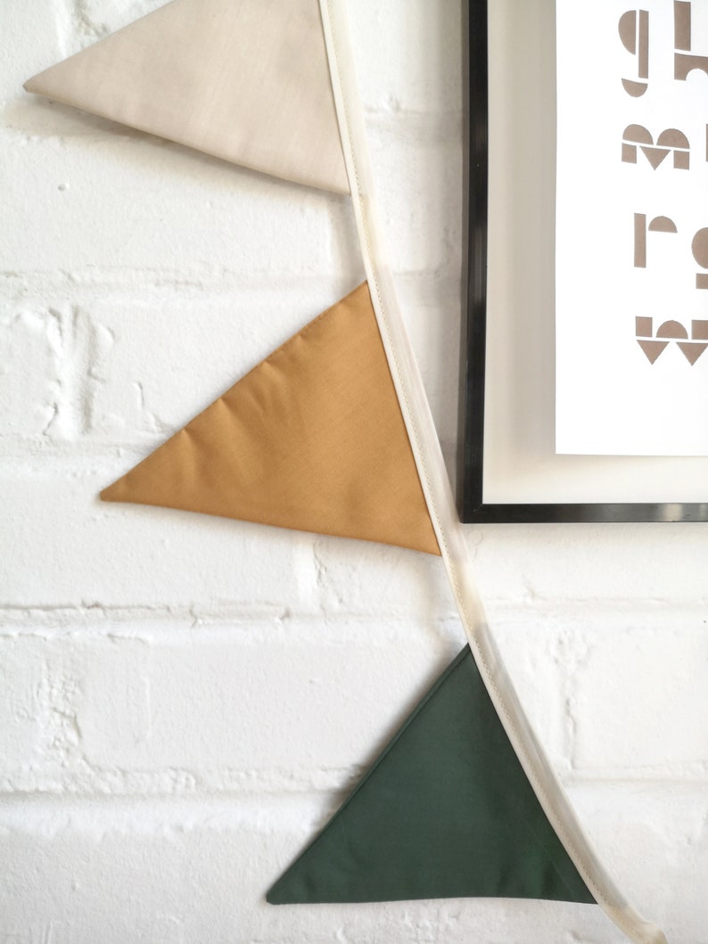 Woodland Green Bunting Banner Mustard Bunting Banner Modern | Etsy
