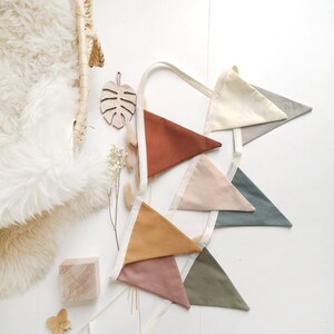 Boho Rainbow Bunting Banner, Colorful Bunting Garland, Neutral Fabric ...