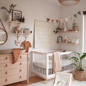 Boho Rainbow Bunting Banner, Colorful Bunting Garland, Neutral Fabric ...