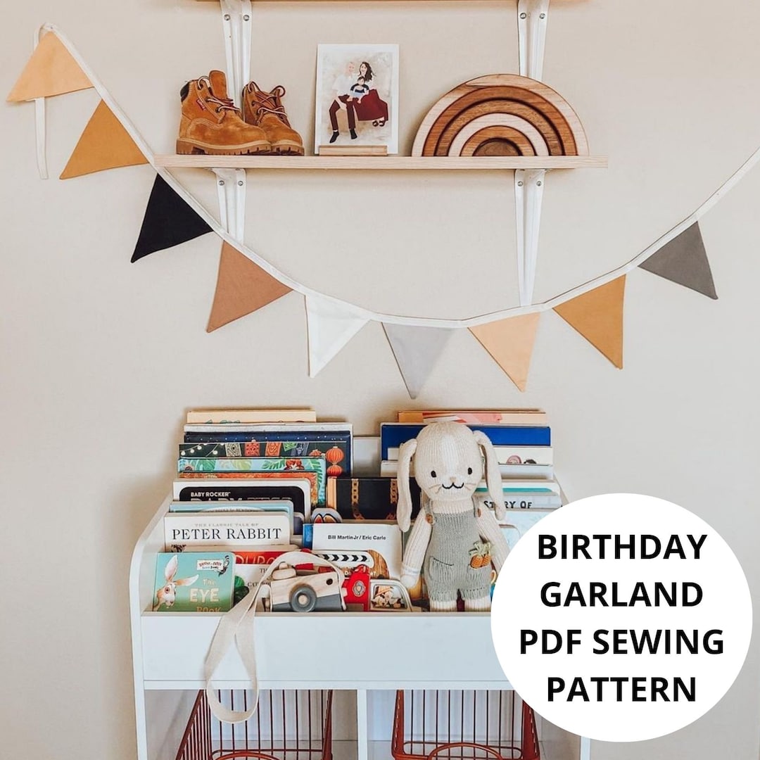 Birthday Garland PDF Pattern, Wedding Bunting Garland Sewing Pattern ...