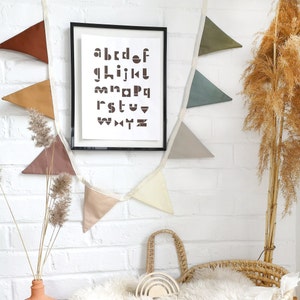 Boho Rainbow Bunting Banner, Colorful Bunting Garland, Neutral Fabric ...