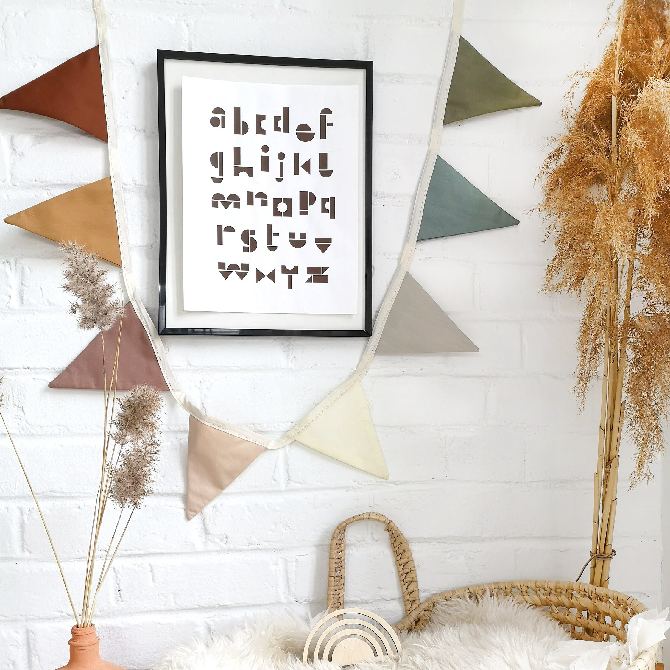 Boho Nursery Bunting Banner, Neutral Colors, Fabric Garland - Etsy