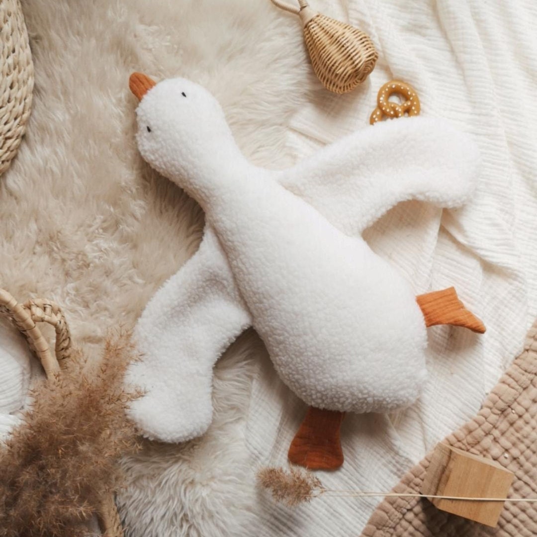 Handmade Goose Plush Toy | Heirloom Teddy Sherpa Baby Comforter ...