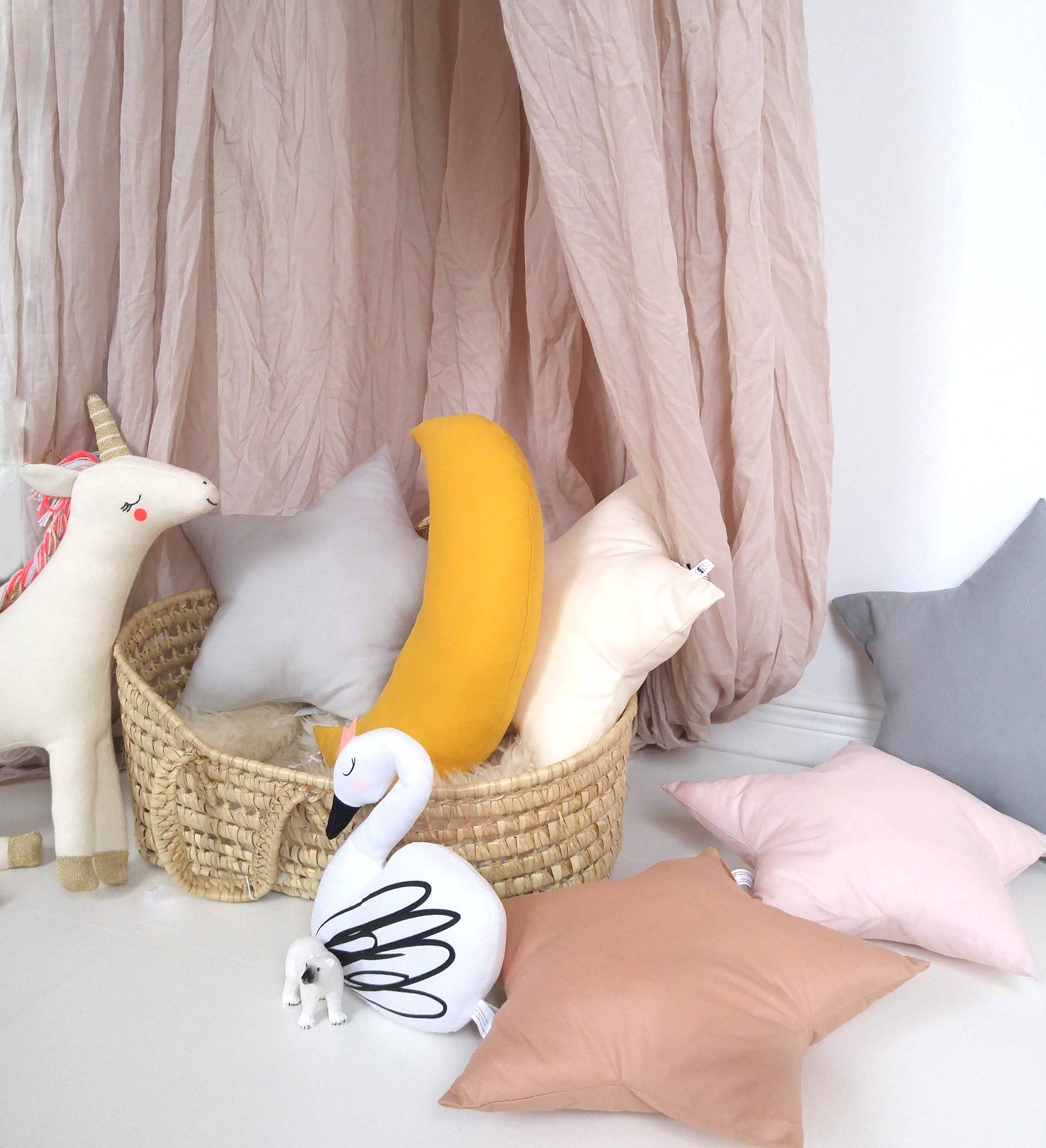 Navy Moon Pillow for Nursery Decor Navy Pillow Star Pillow - Etsy