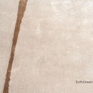 Beige and Off-white Tufted Rug Handmade Area Rug Soft Wool Carpet 4x6 ...