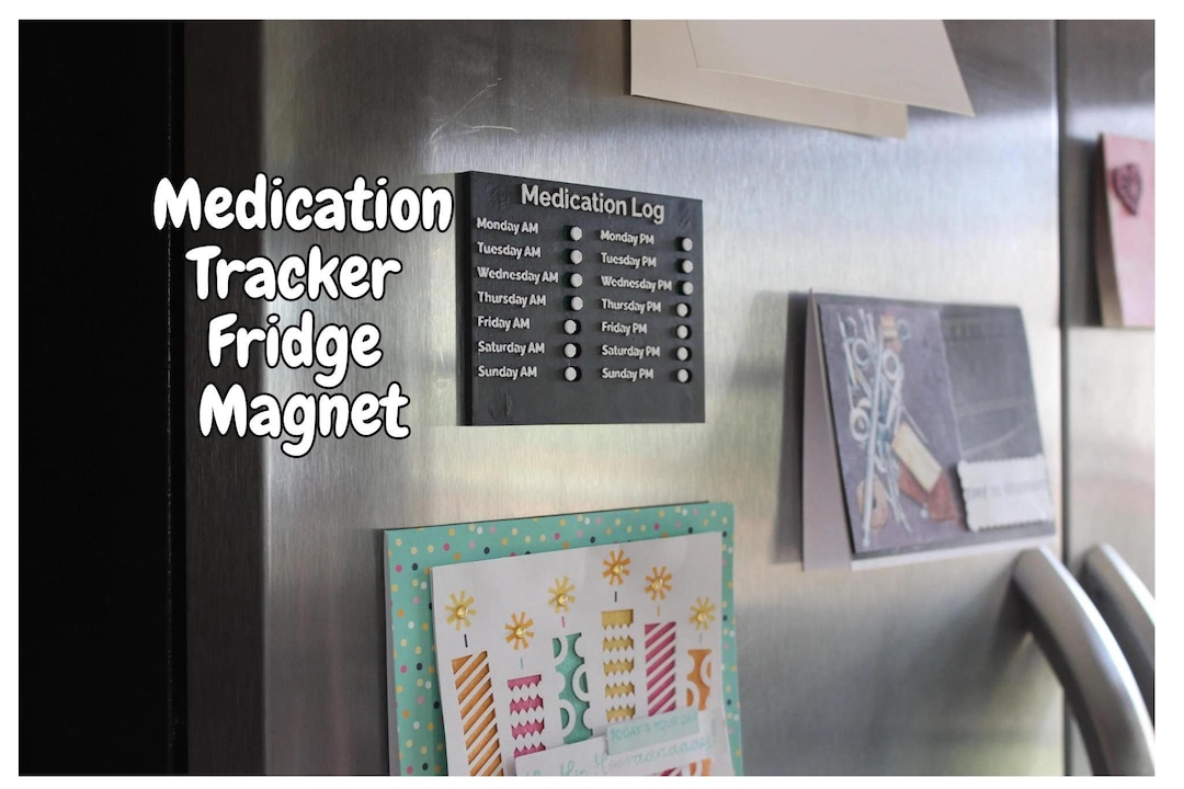 Medication Pill Tracker an Elegant Fridge Magnet to Log Your Medication ...