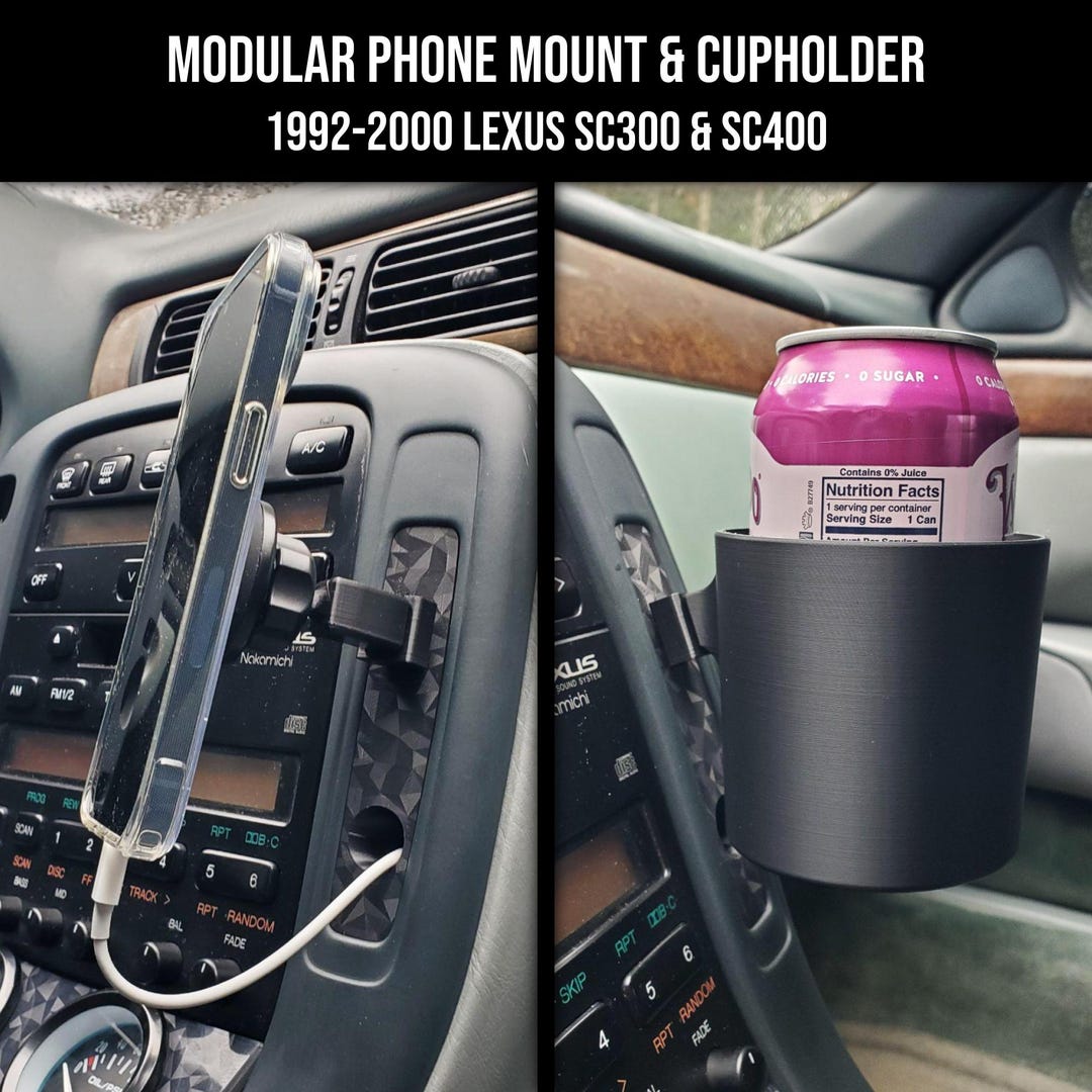 Modular Phone Mount & Cupholder for 1992-2000 Lexus SC300 / SC400 - Etsy