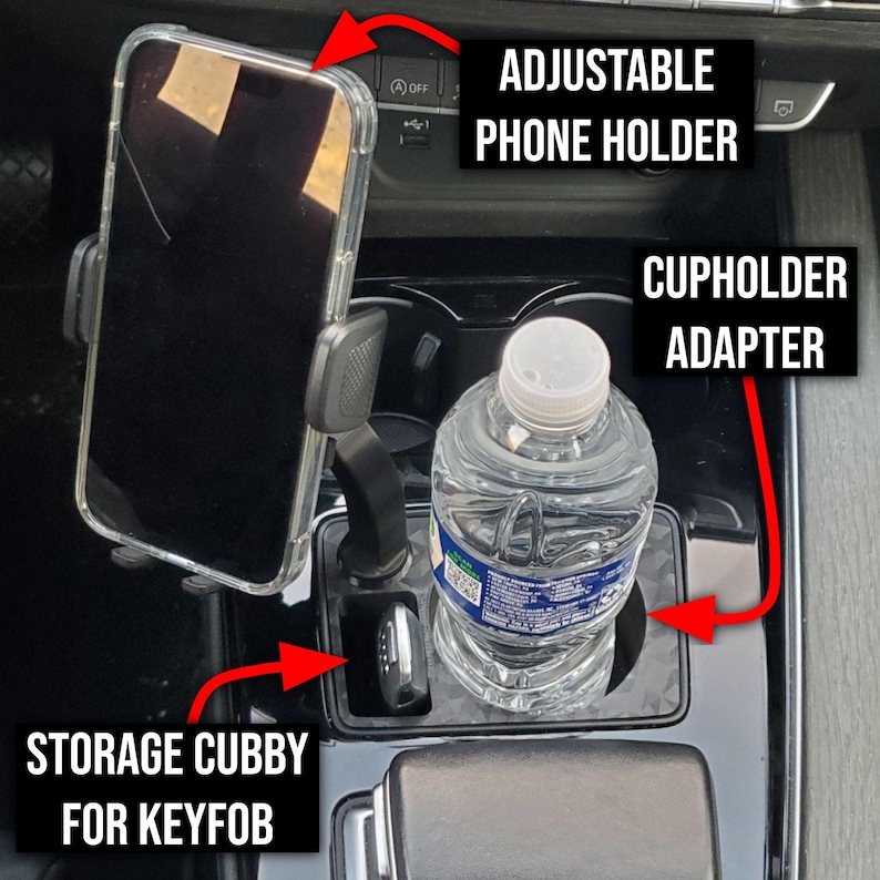Center Console Cupholder and Phone Mount for 2020+ Audi A4, A5, and Q5 ...