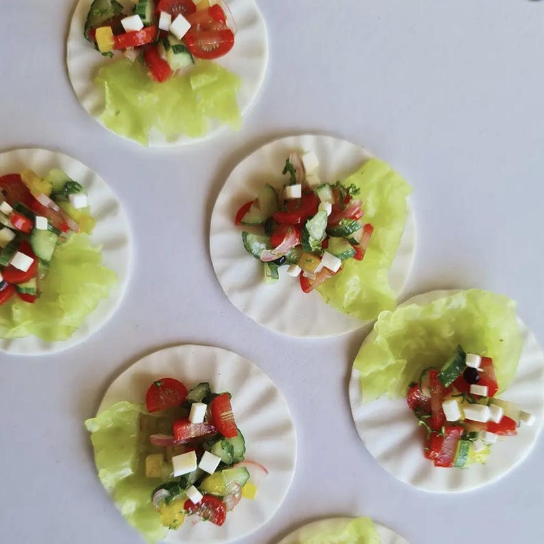 Miniature Food, Doll Meal, Vegetable Salad, Handmade Dish, Dollhouse ...