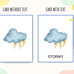 14 Weather Flashcards, Montessori Watercolor Nomenclature Cards ...