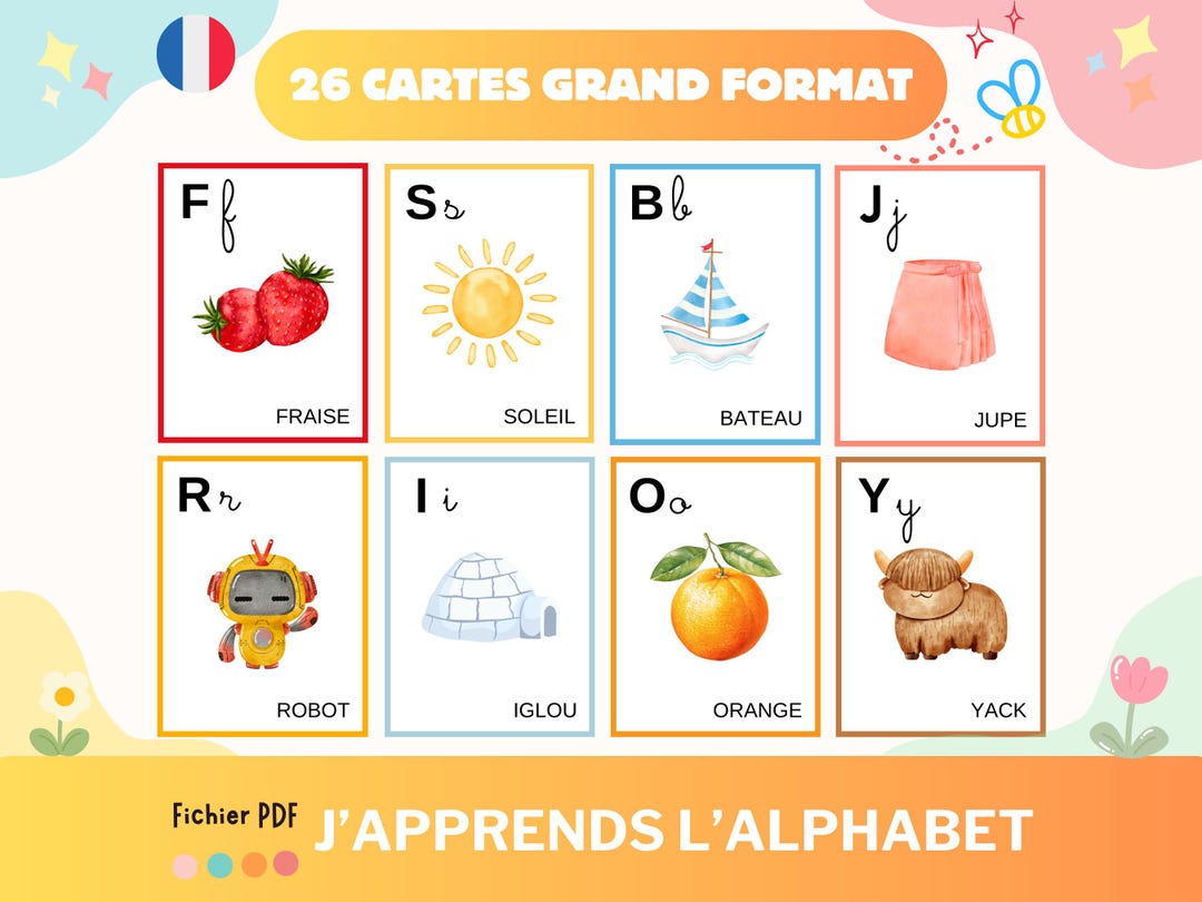 Printable Watercolor Alphabet Flashcard, Montessori Alphabet Card ...