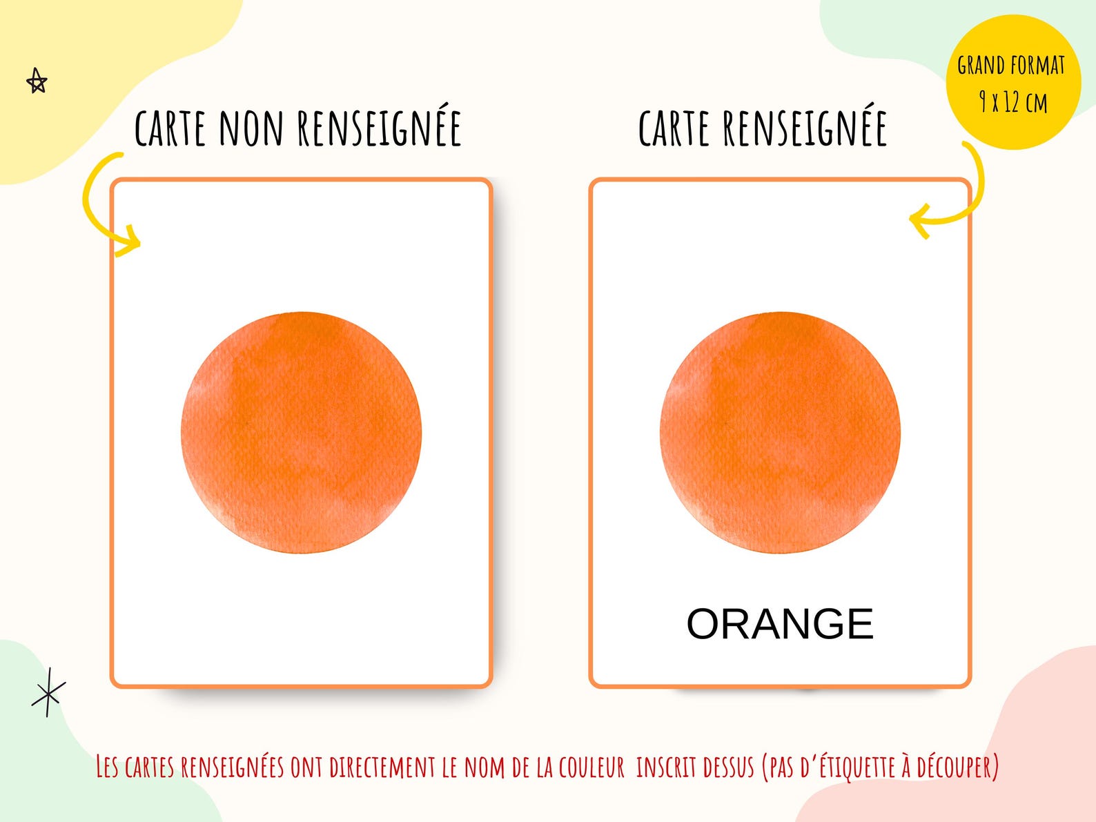 Cards for Learning Colors, Montessori Card Game Introduction to Colors ...