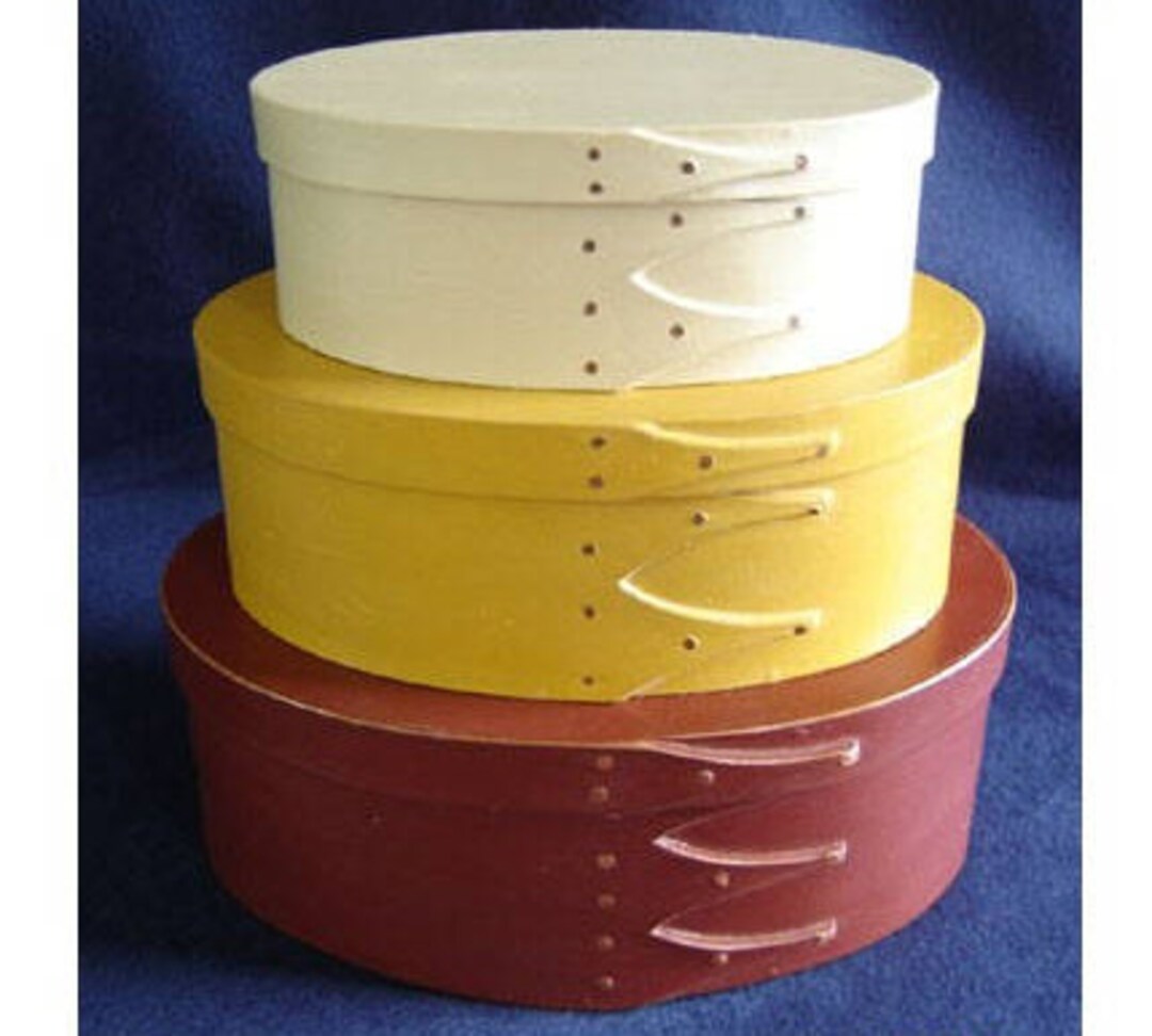 No. 2, 3 and 4 Cherry Painted Shaker Box Set of 3 Cream, Yellow and Red ...