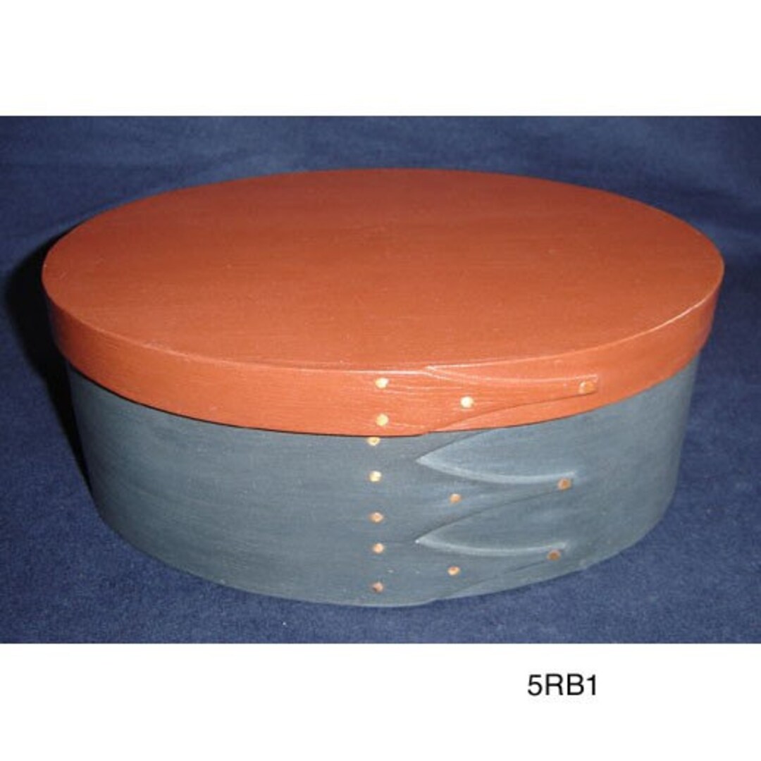 No. 5 Cherry Painted Shaker Box - Blue and Red - Etsy