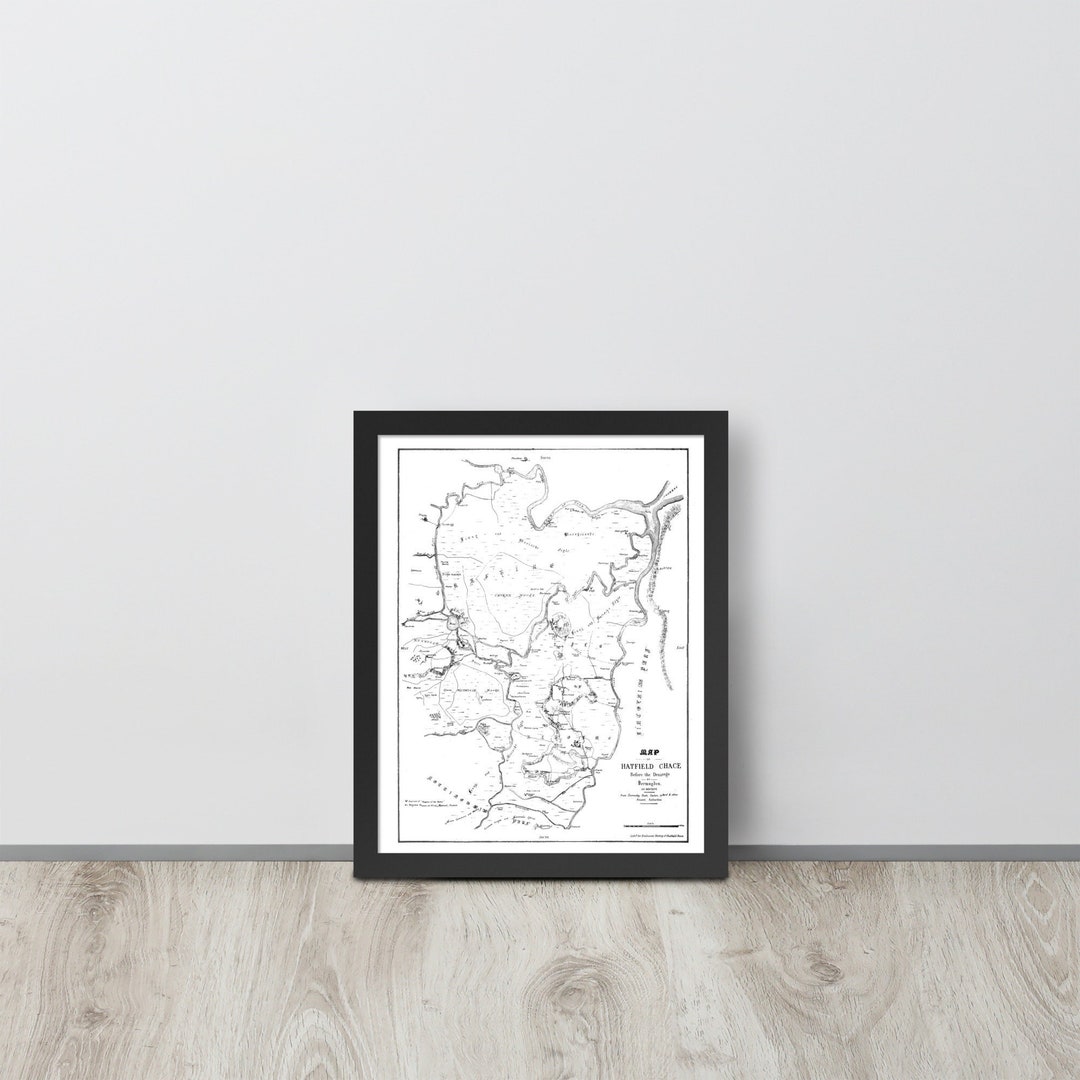 Framed Historical Map of Hatfield Chase and the Isle of Axholme 1626 by ...