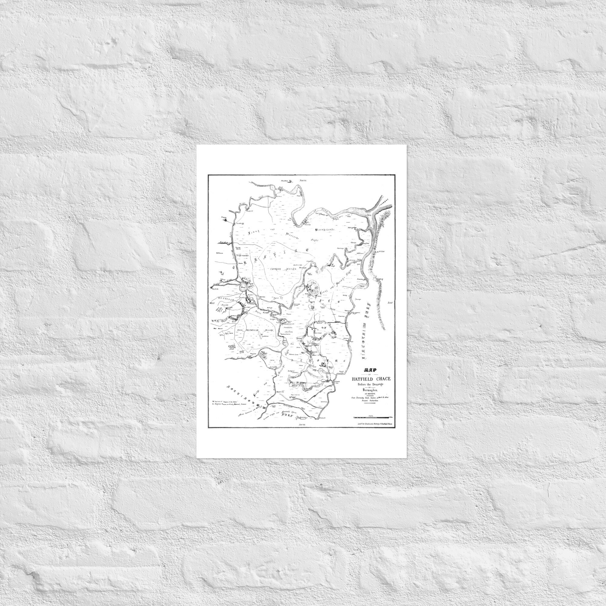 Historical Map of Hatfield Chase and the Isle of Axholme 1626 by ...
