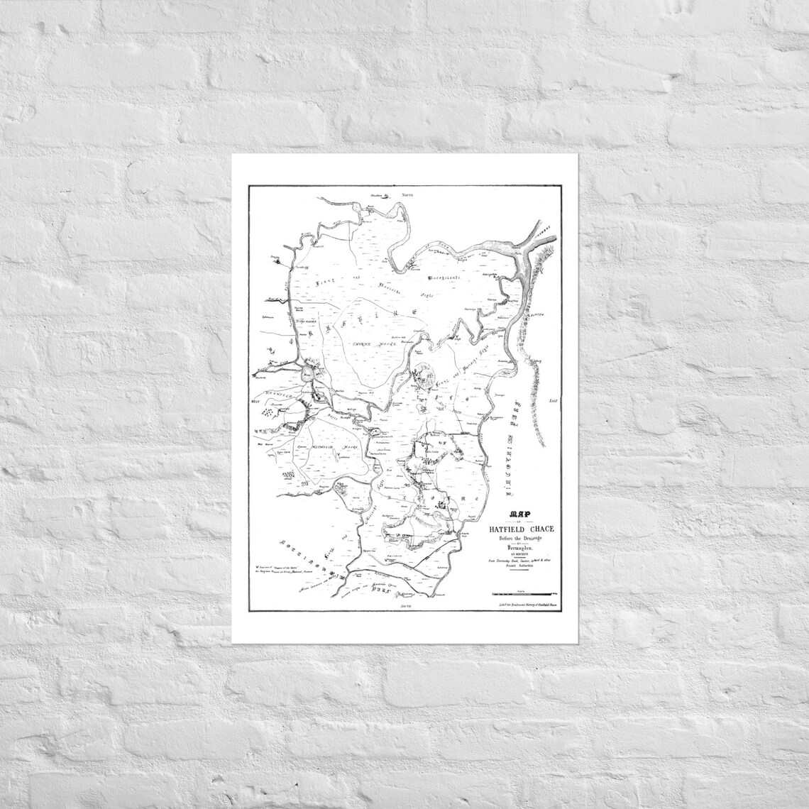 Historical Map of Hatfield Chase and the Isle of Axholme 1626 by ...