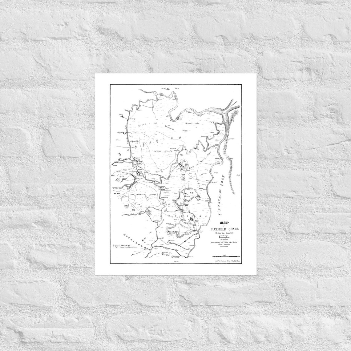 Historical Map of Hatfield Chase and the Isle of Axholme 1626 by ...
