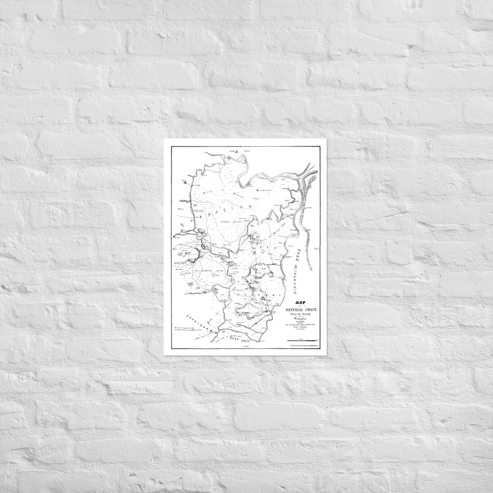 Historical Map of Hatfield Chase and the Isle of Axholme 1626 by ...