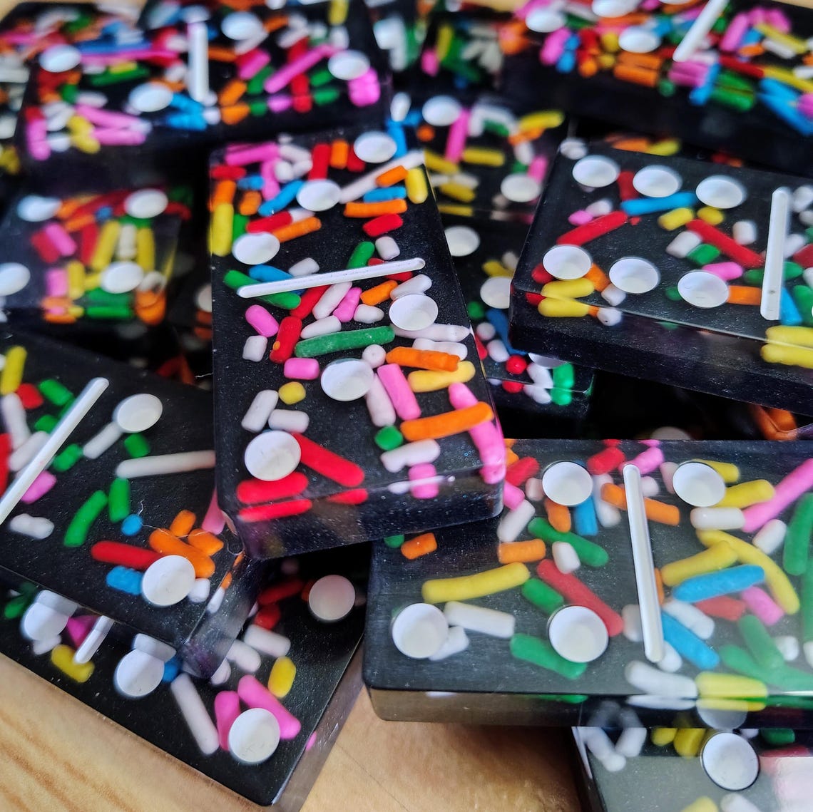 Sprinkle Resin Dominoes – Handmade Double-six Set - Etsy