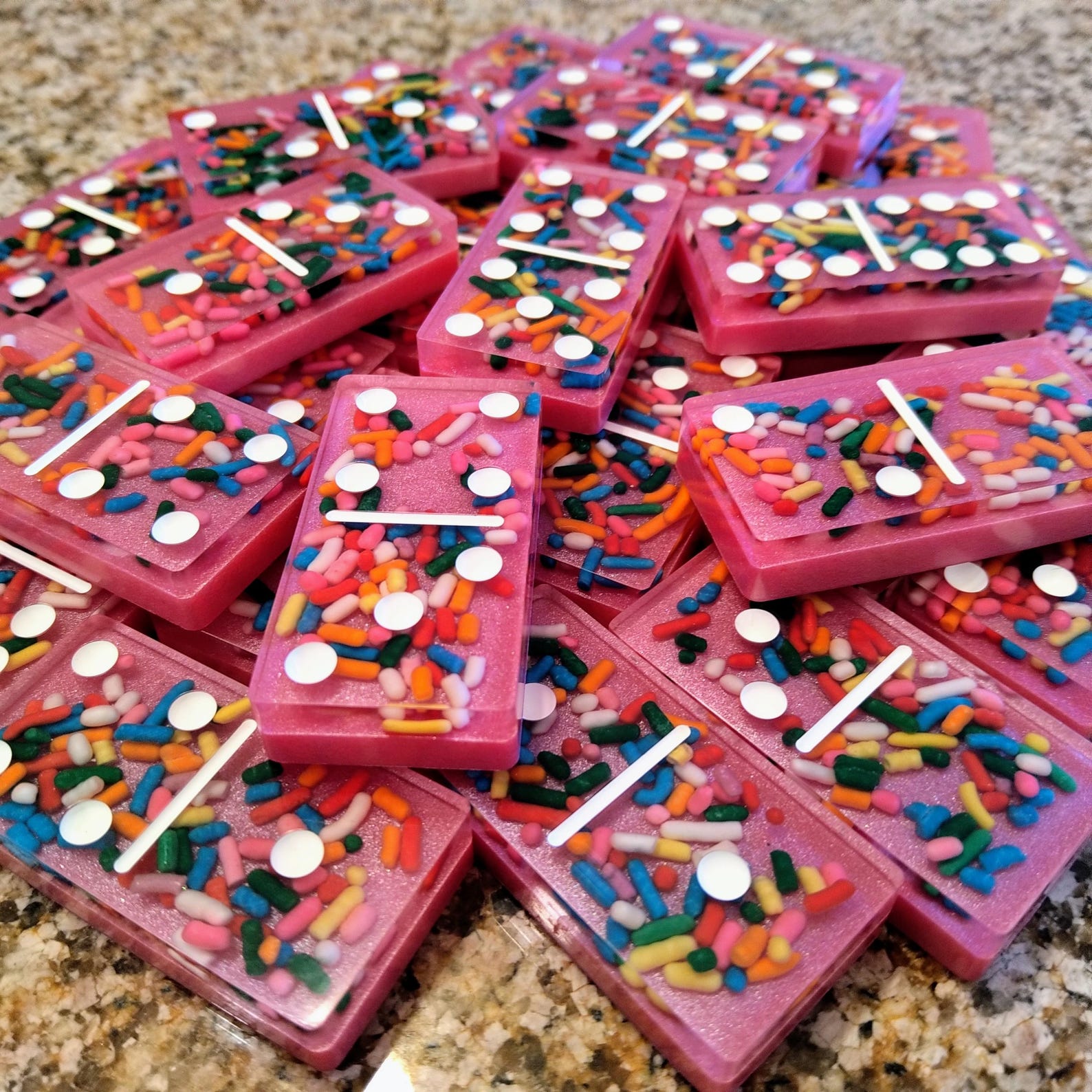 Sprinkle Resin Dominoes – Handmade Double-six Set - Etsy