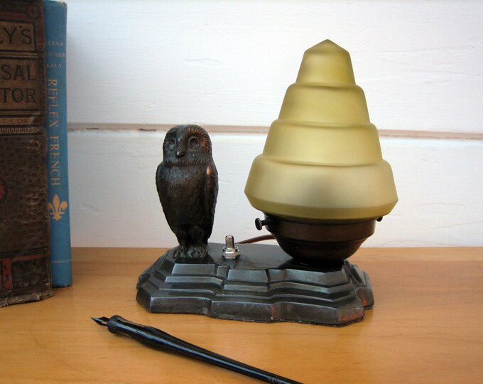 Vintage Owl Accent Lamp Art Deco Bird Table Lamp 1940s - Etsy