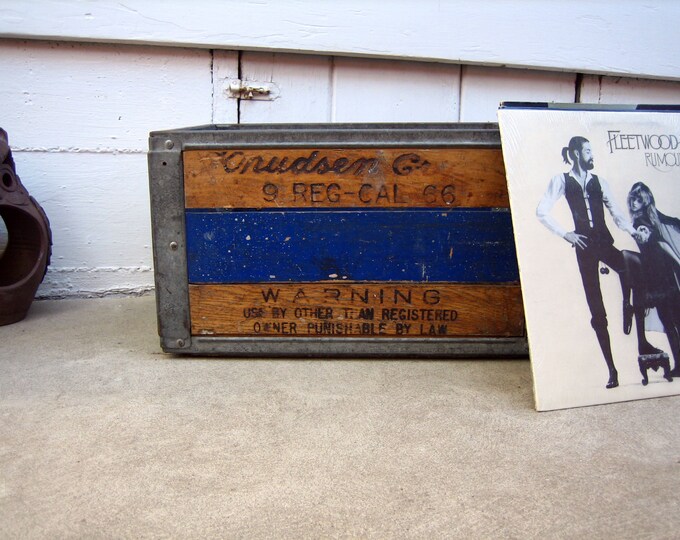 Vintage Wood and Metal Crate ~ Knudsen Wooden Milk Crate ~ Wood Produce ...