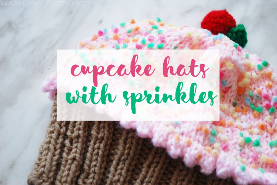 Cupcake Hats With Sprinkles mittens Optional - Etsy