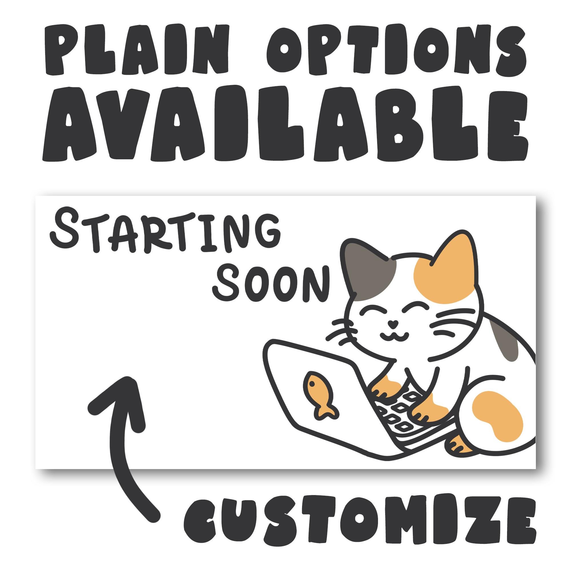 Twitch Pack Animated Cat Overlay Minimalist Cute Kawaii Chibi - Etsy